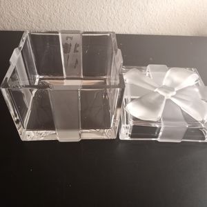Godinger | Art | Vtg Godinger Lead Crystal Box With Frosted Glass Bow ...